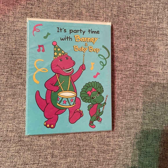 Party Supplies Vintage Barney Birthday Card Invites Poshmark